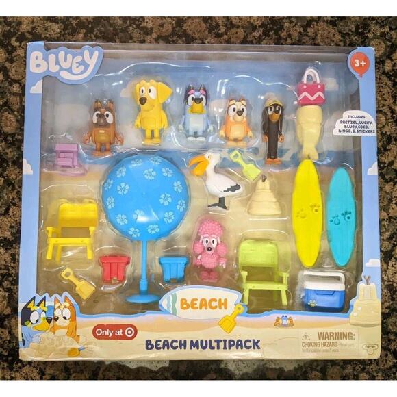 Toys | New Bluey Beach Multipack Playset Figure Pretzel Lucky Coco ...